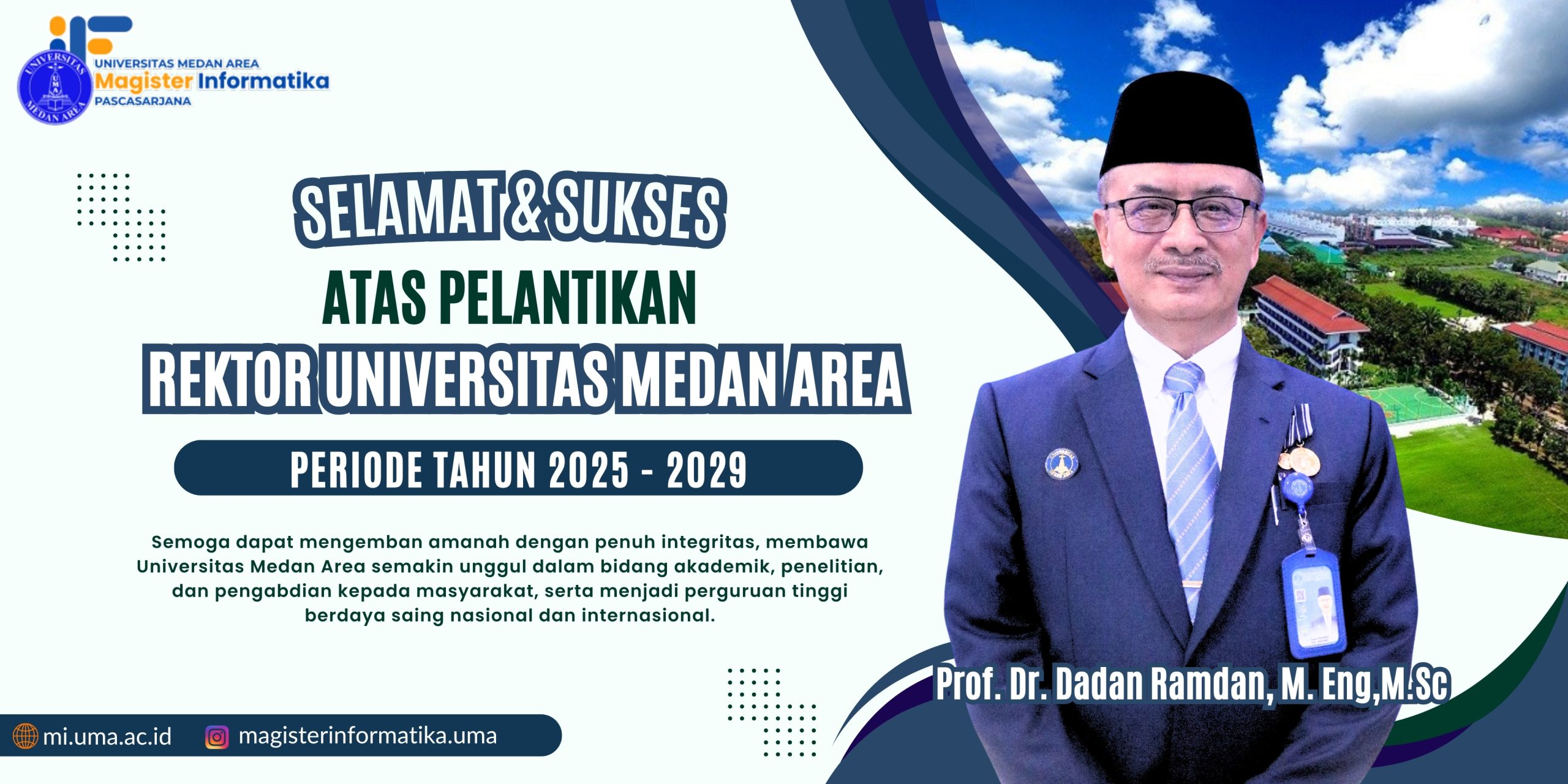 Prof. Dr. Dadan Ramdan Dilantik sebagai Rektor Universitas Medan Area ...